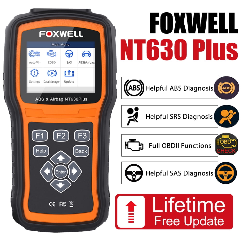 Foxwell NT630 Plus Scanner ABS Bleeding SRS SAS OBD2 Code Reader ...