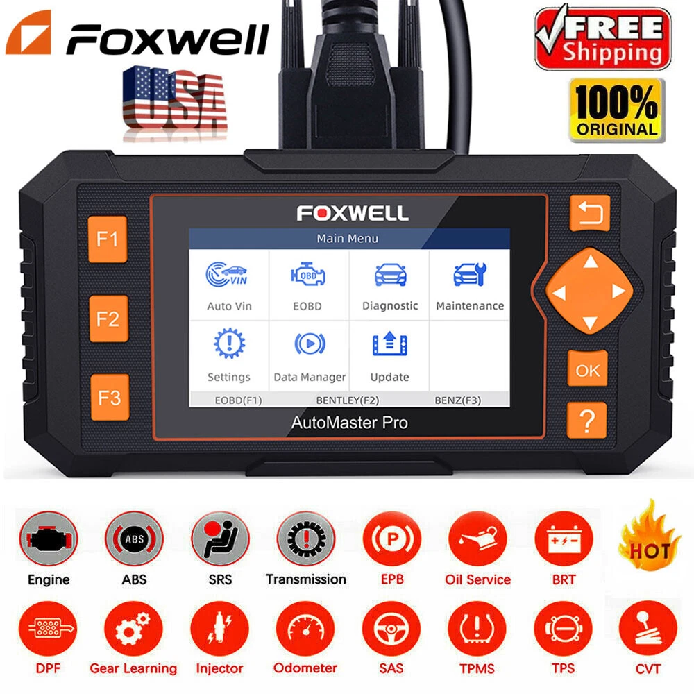 Foxwell NT634 Four System Car Scanner for Engine Transmission ABS SRS ...