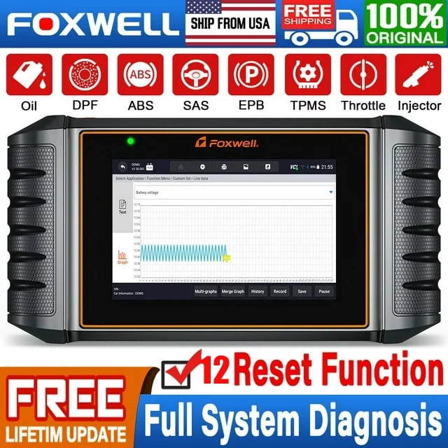 Foxwell NT726 OBD2 Scanner All Systems Diagnostic Tool ABS Bleeding SAS ...