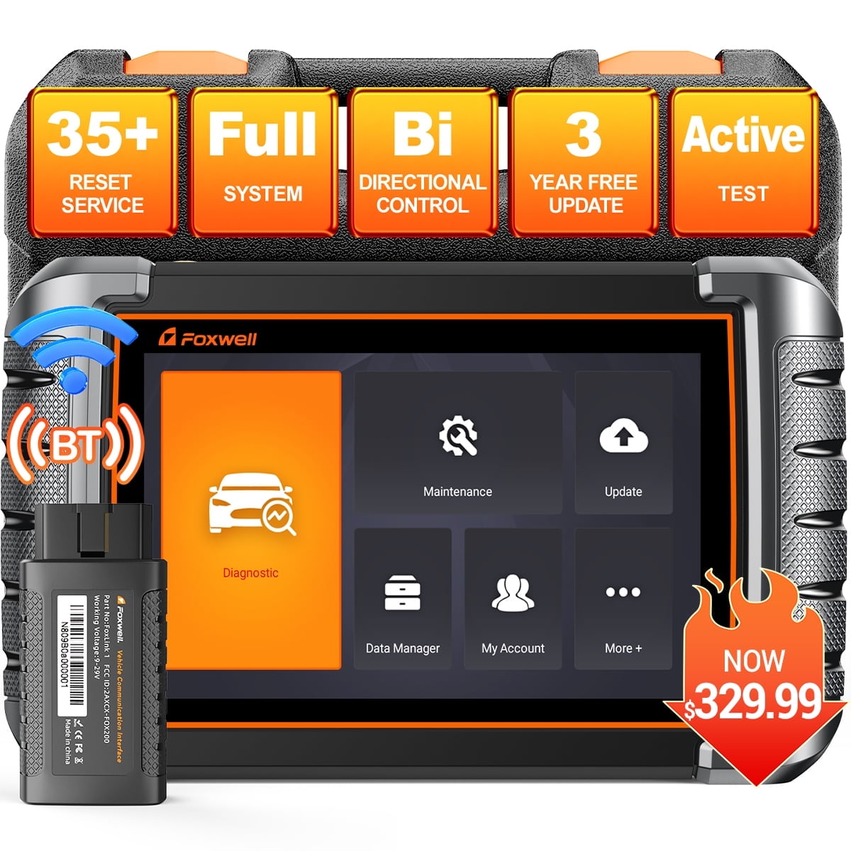 Foxwell NT809BT Bluetooth OBD2 Scanner, Automotive Diagnostic, Active ...