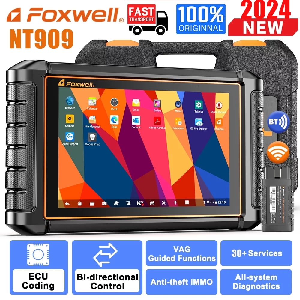 Foxwell NT909 OBD2 Scanner, Automotive Diagnostic Tool, Bi-directional ...