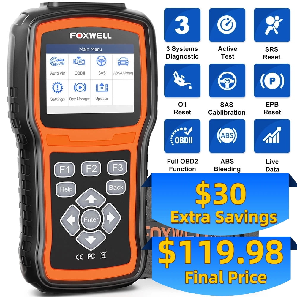 Foxwell Scanner Diagnostic for ABS SRS Engine, ABS Bleeding SRS SAS ...