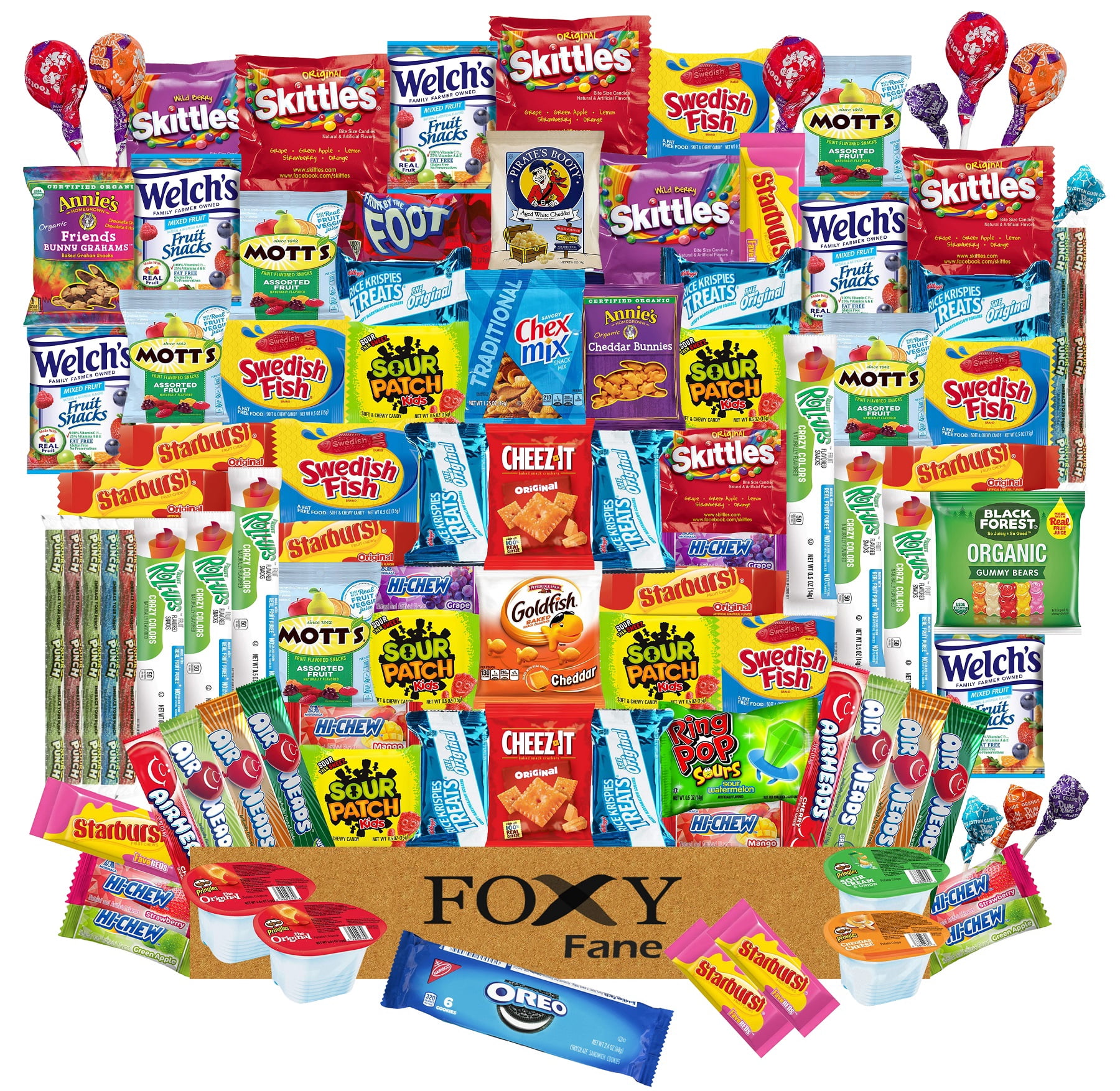 Foxy Fane 100 Ct Ultimate Snack Box - Gift Basket with Variety ...