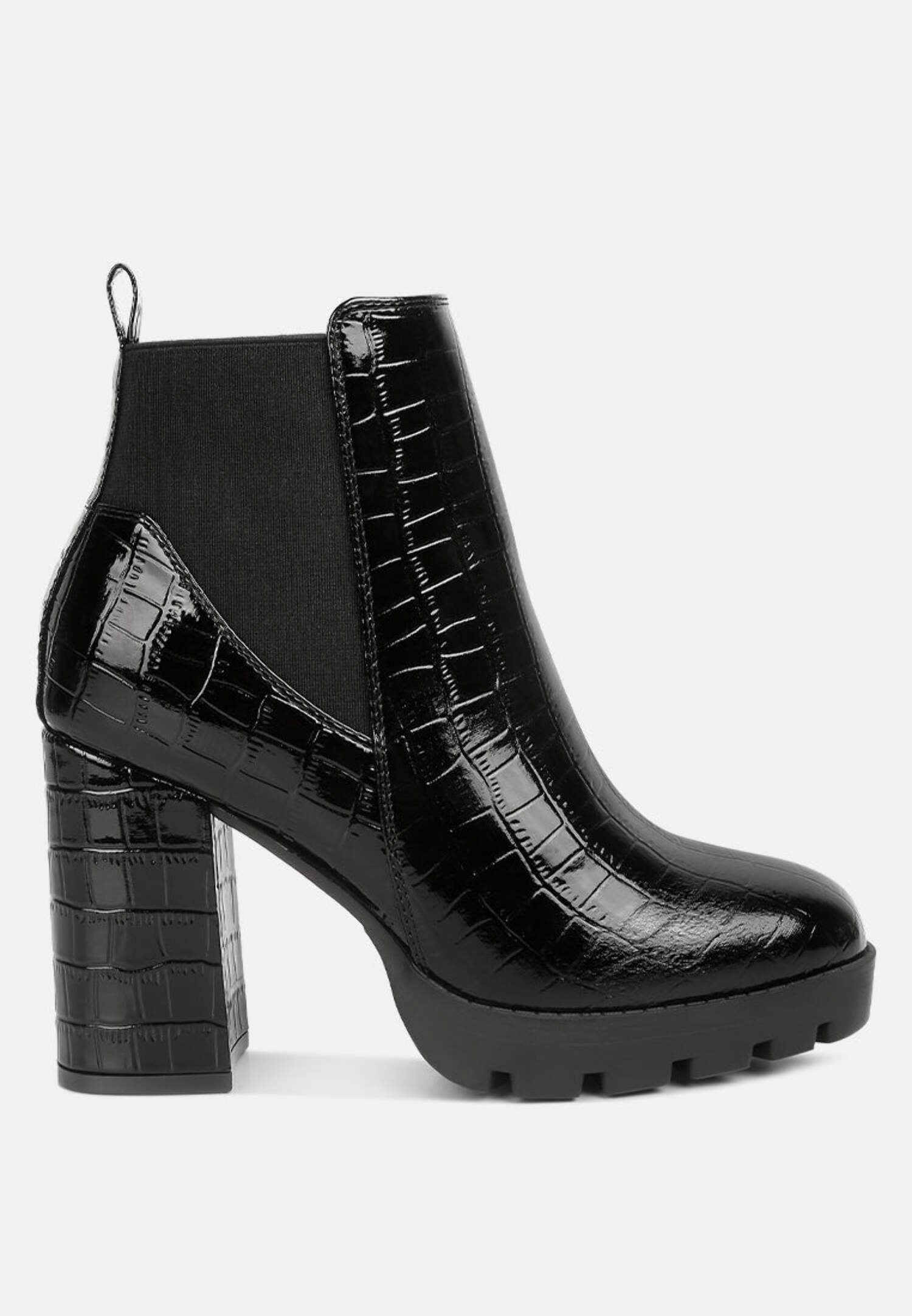 Foxy Faux Leather Croc Chelsea Boots - Walmart.com