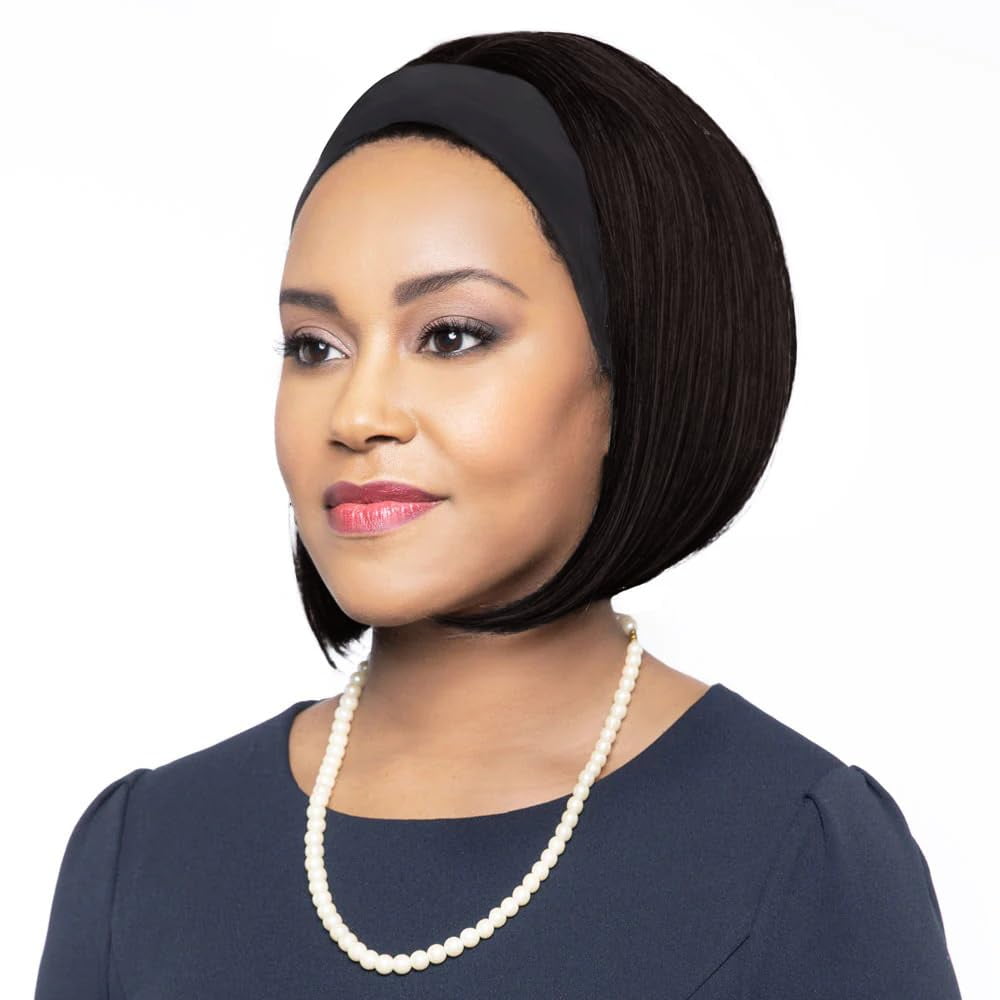 Foxy Silver Wigs Anny Wig Color 2 - 10" Long Headband Straight Spitcurl ...