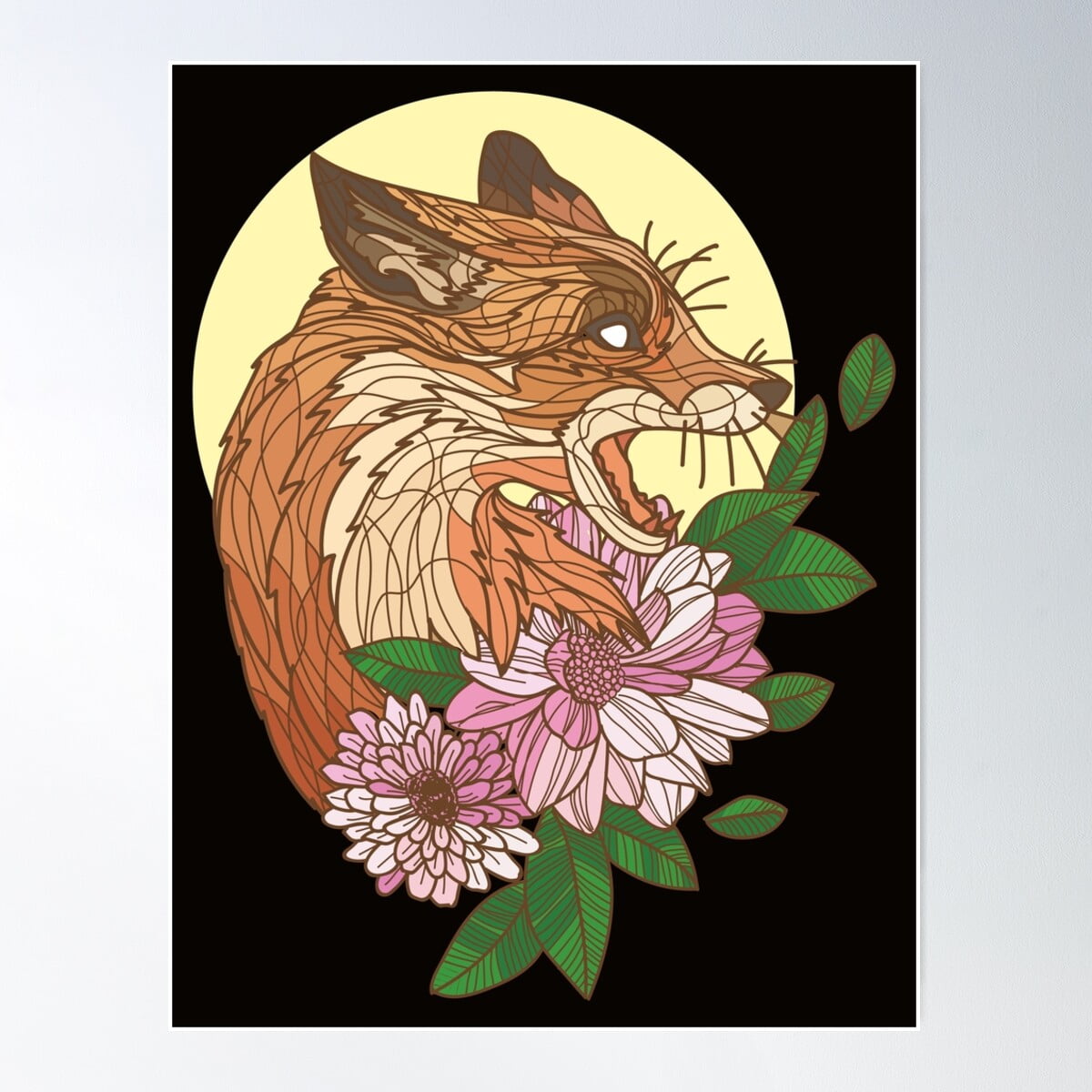 Foxy Spirit Poster Wall Art, Modern Wall Decor For Living Room Bedroom ...