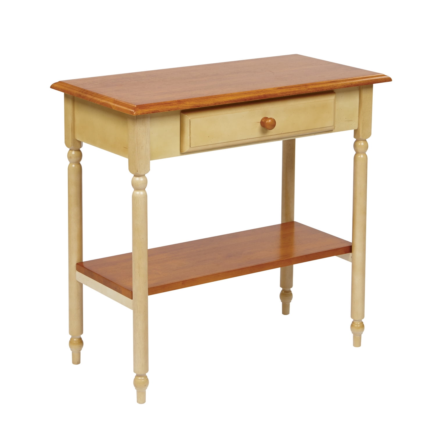 Foyer Table-Color:Country Buttermilk/Cherry,Material:Solid Wood,Number ...