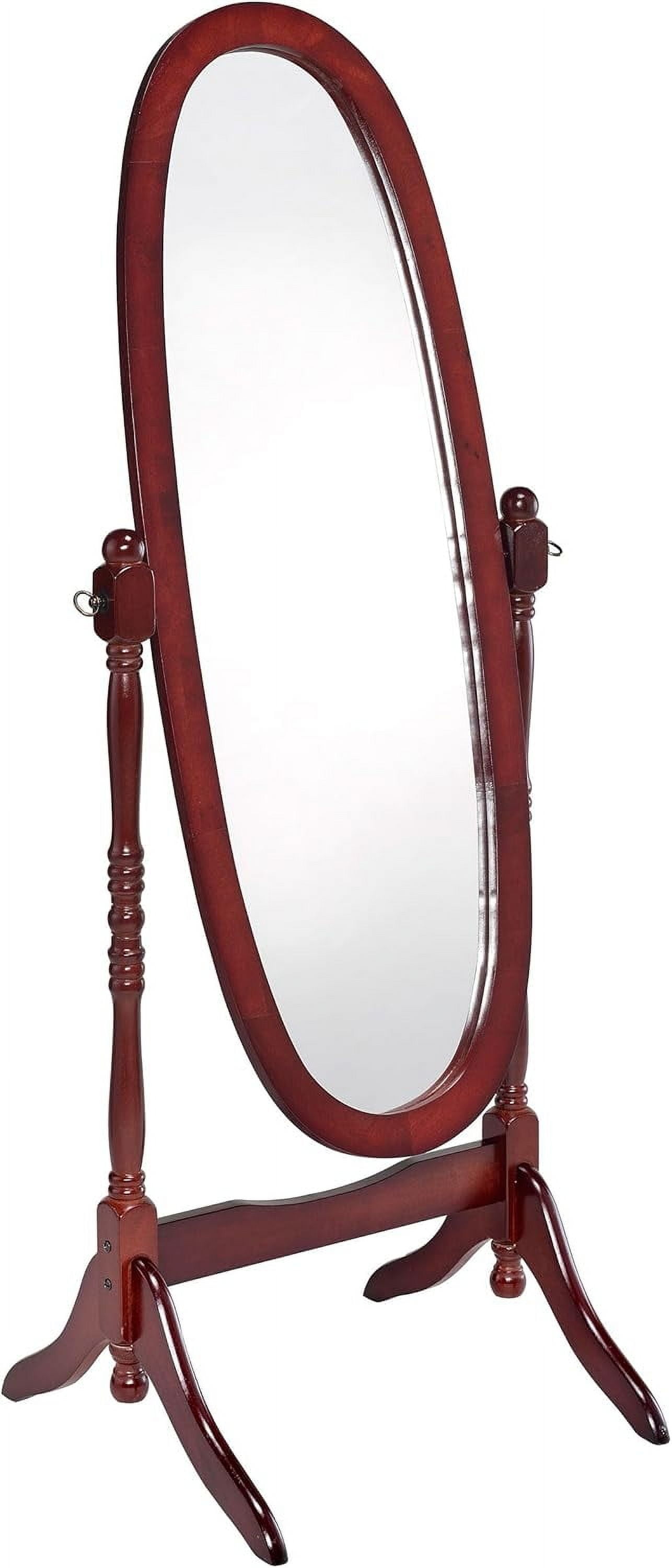 Foyet Wood Adjustable Full Length Cheval Mirror Merlot - Walmart.com