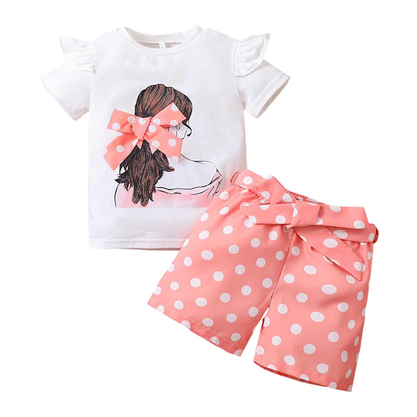 Fozruso 2PC Summer Set Girls Summer Outfits Cute Sleeveless Top High ...