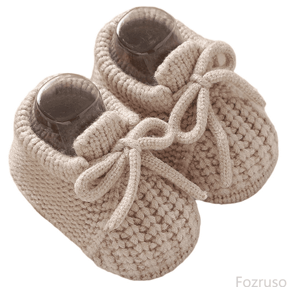 Fozruso Baby Girls First Walking Shoes Soft Sole Knit Booties With Bow ...