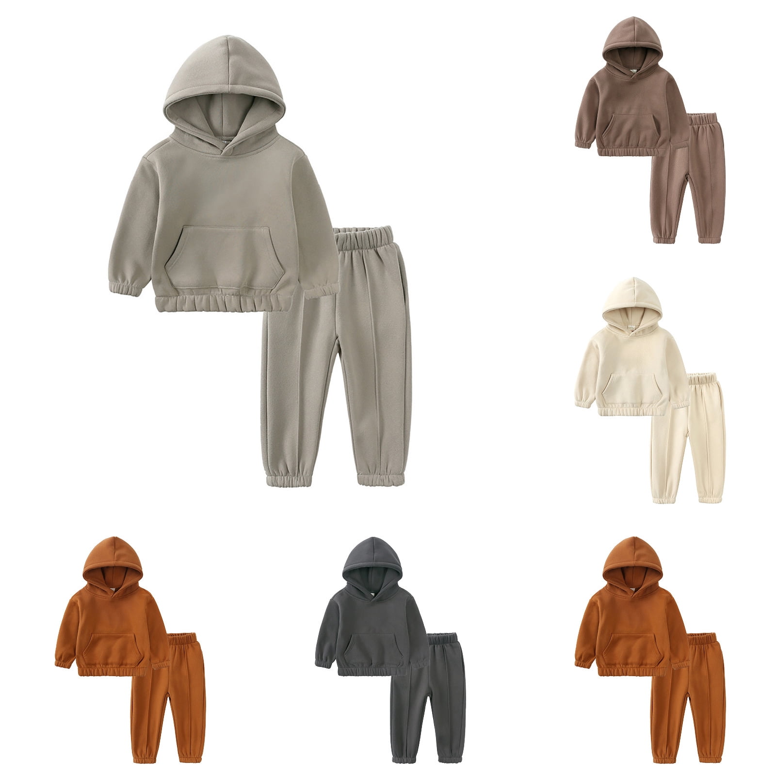 Fozruso Boys Pant Sets Toddler Boys Long Sleeve Solid Shirt Hoodies ...