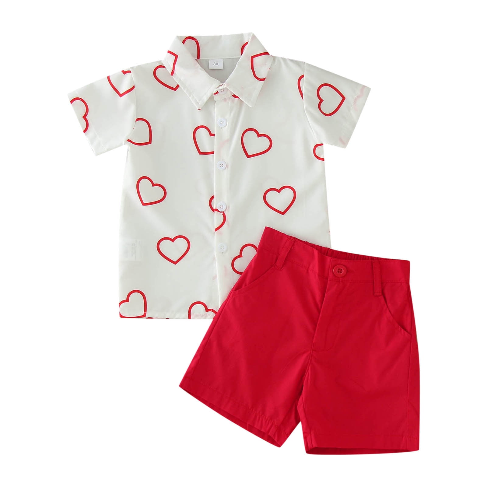 Fozruso Boys' Short Sets Toddler Boys Valentine's Day Short Sleeve ...