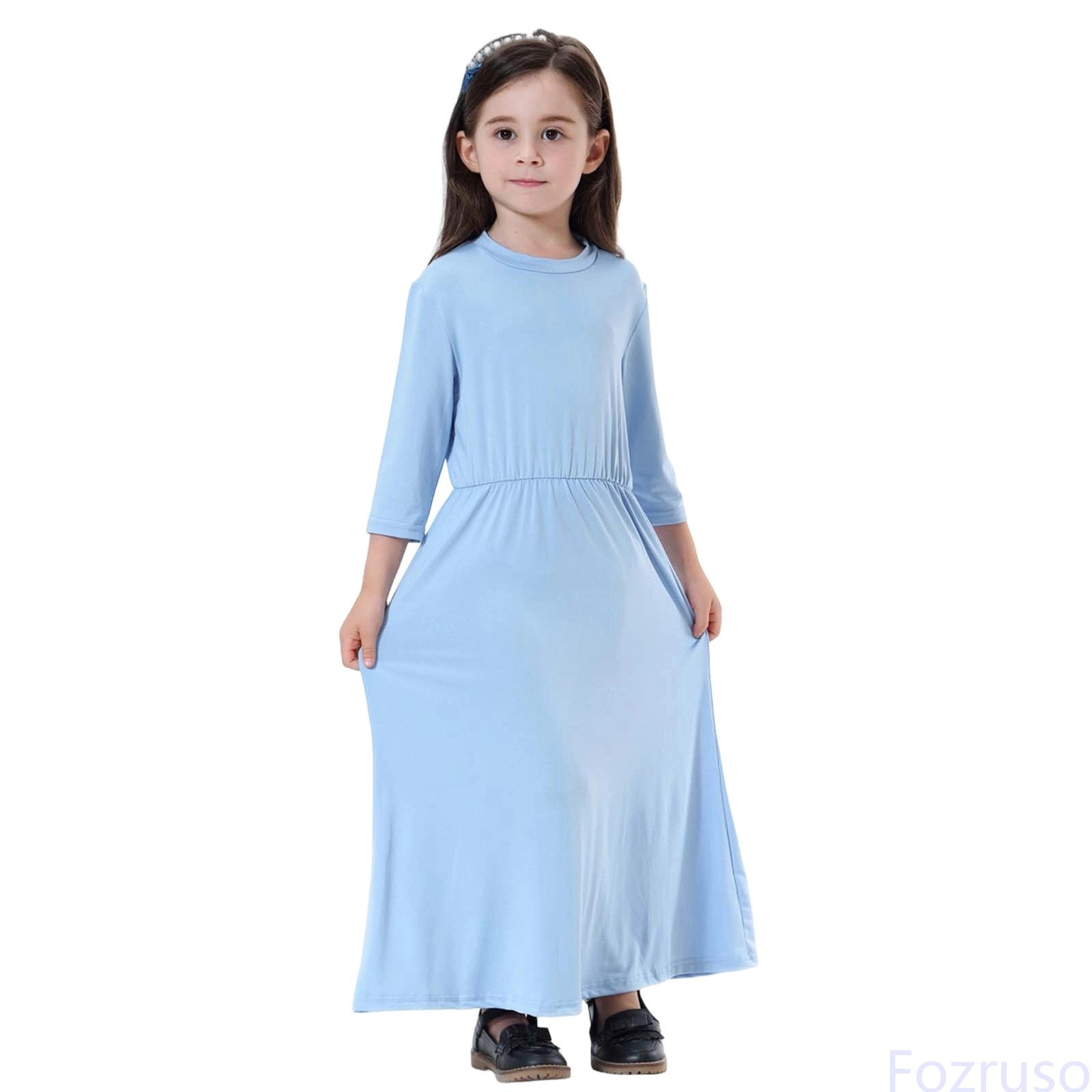 Fozruso Cute Girls Dresses Elegant Long Sleeve Maxi Dress For Teen ...