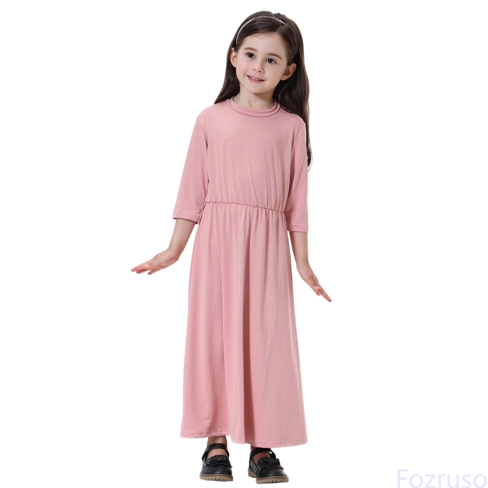 Fozruso Cute Girls Dresses Elegant Long Sleeve Maxi Dress For Teen ...