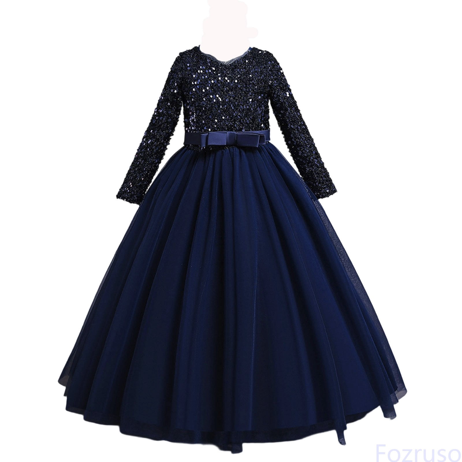 Fozruso Girls Basic Dresses And Shine Long Formal Dress For Girls ...