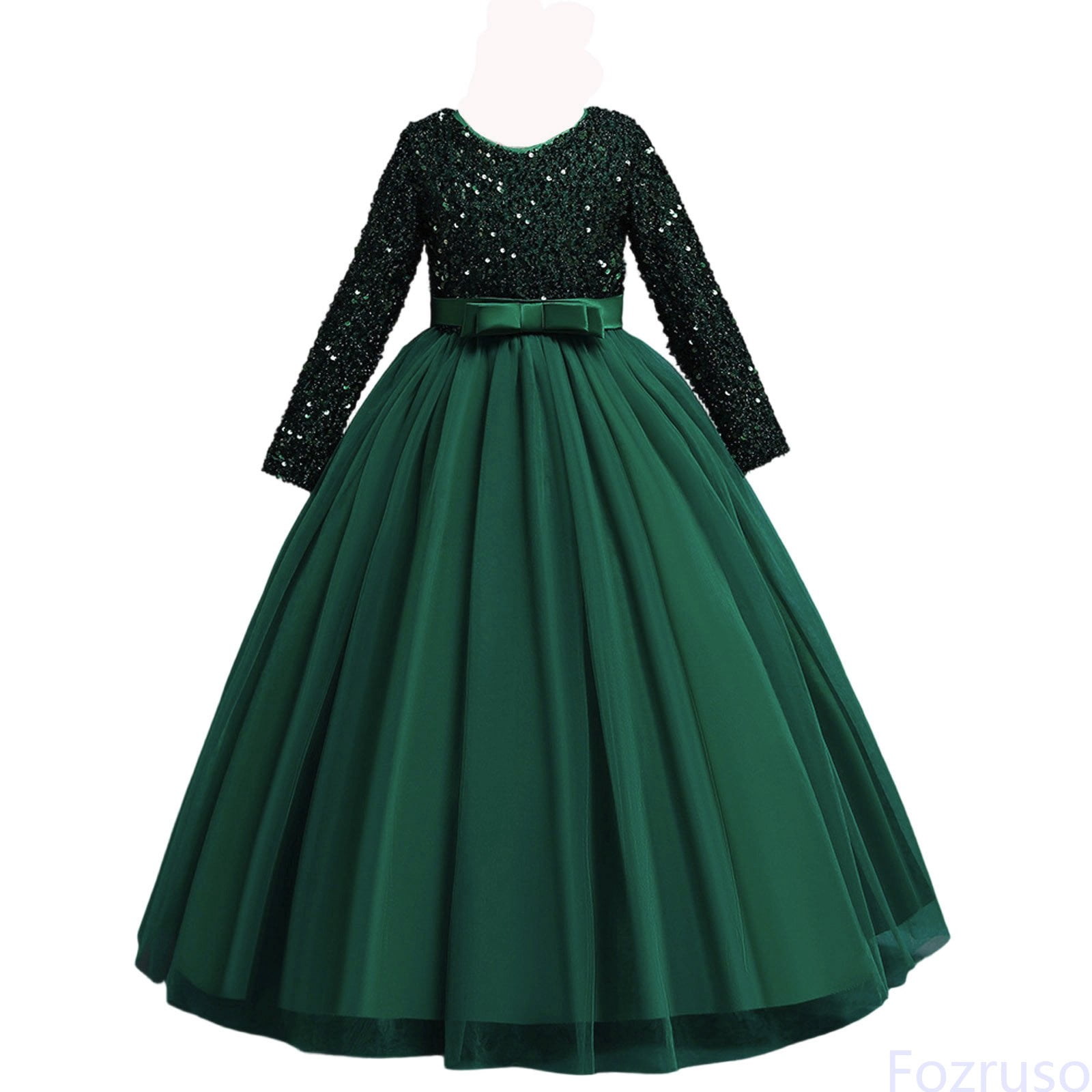 Fozruso Girls Basic Dresses And Shine Long Formal Dress For Girls ...