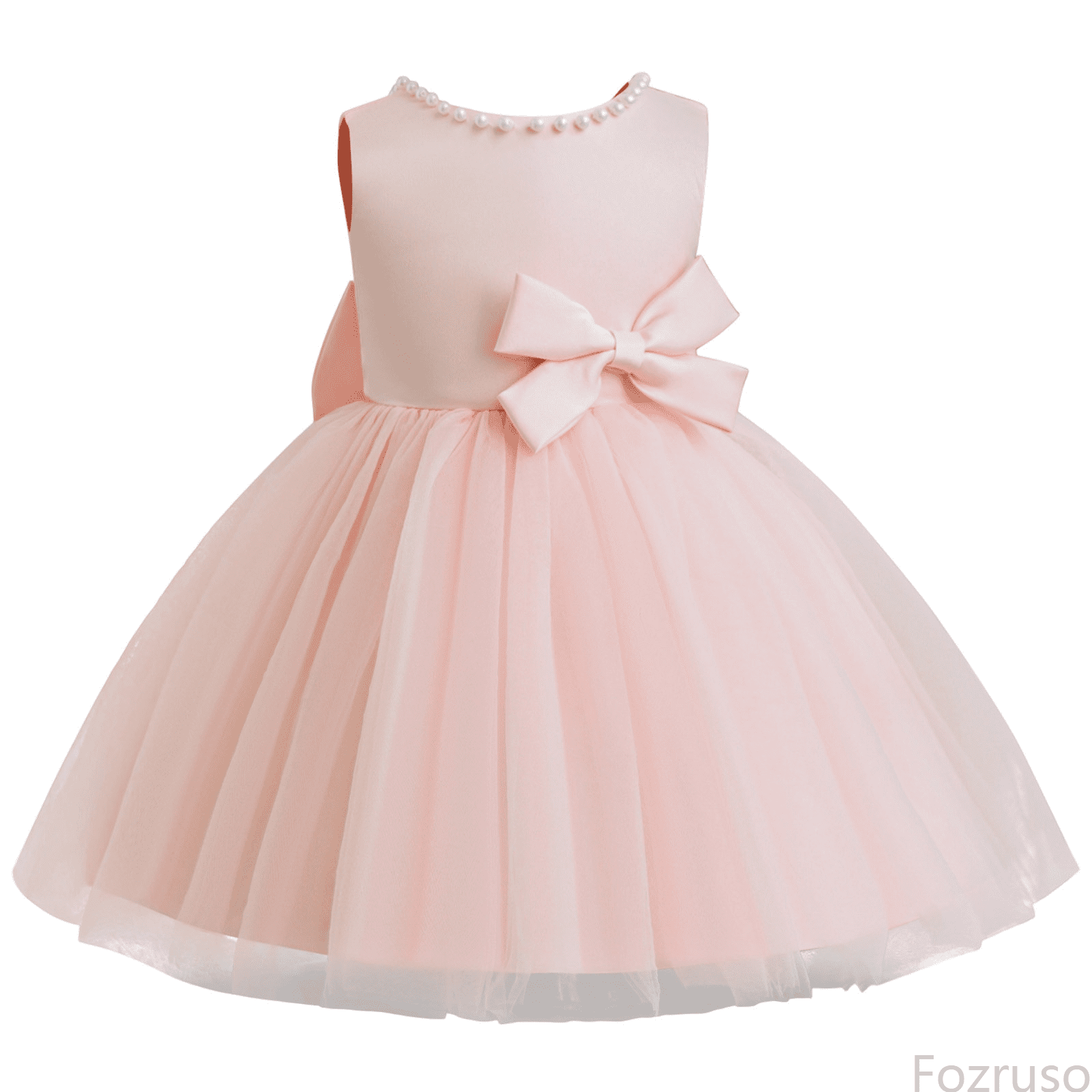 Fozruso Girls Dresses for School Girls' Formal Dress Cute Bowknot Dress ...