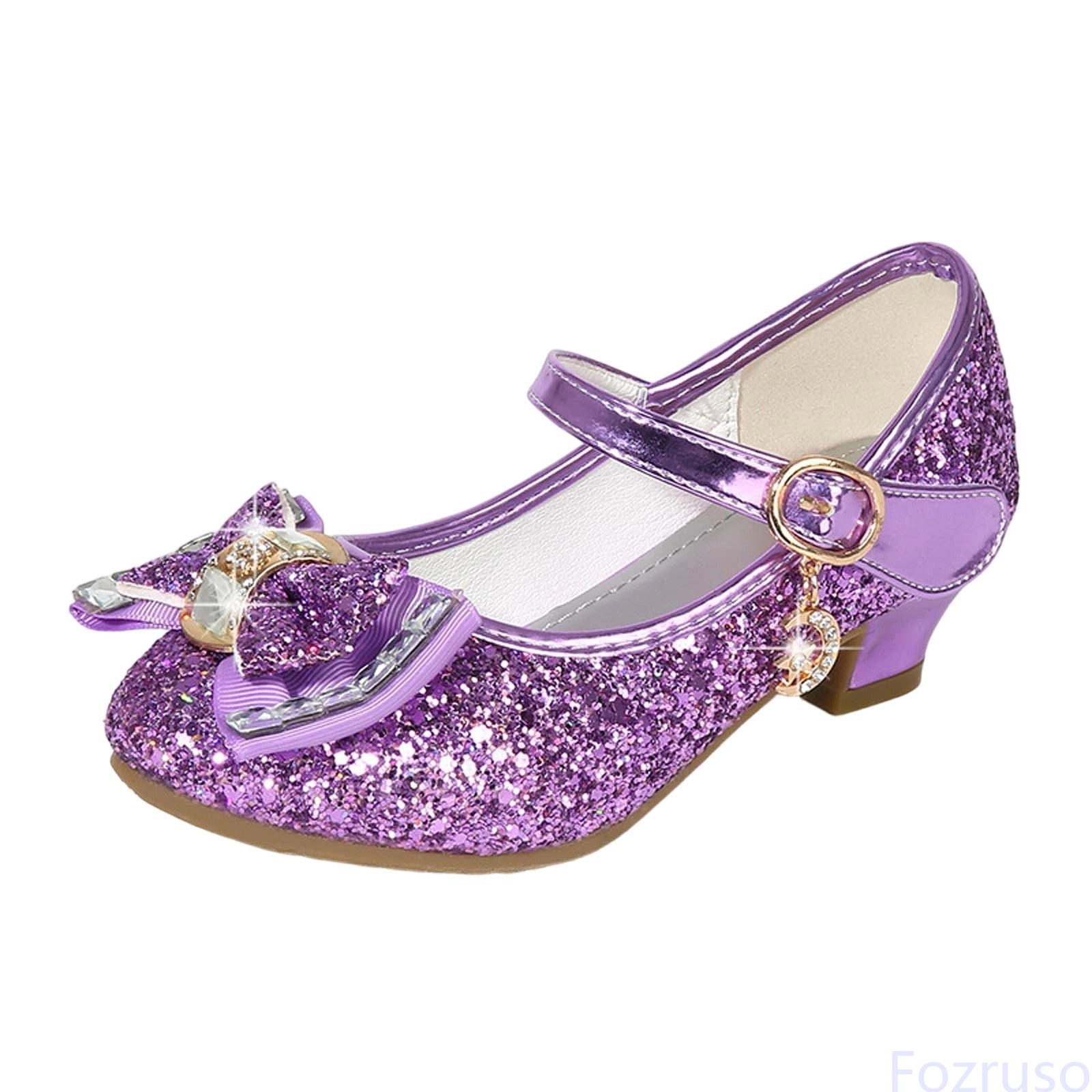 Fozruso Girls Dressy Flat With Sequins And Ribbon Bow For Kids ...