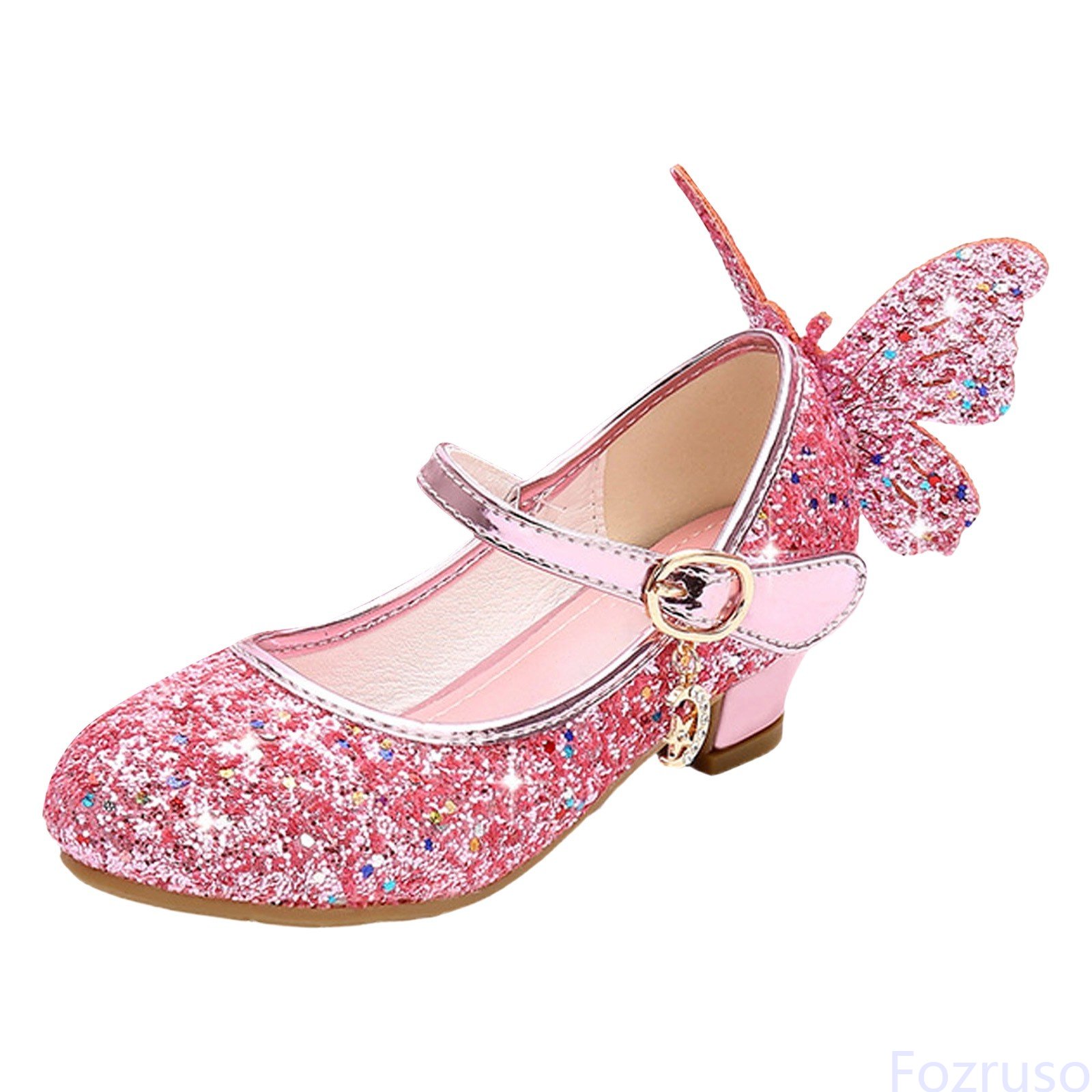 Fozruso Girls Glitter Little Girls Heeled Formal Sandals For Dress Up ...