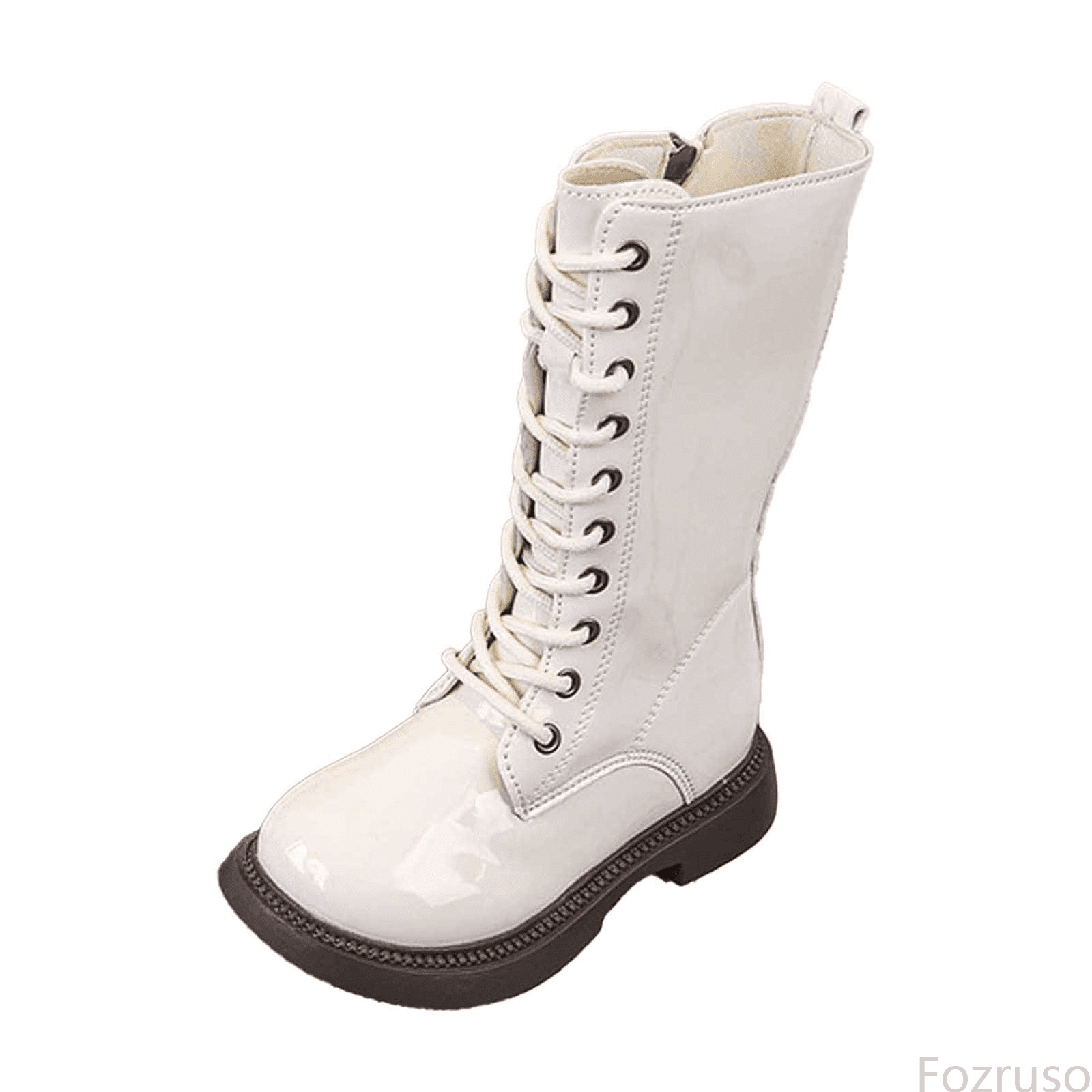Fozruso Girls Long Boots Winter Warm Mid Calf Snow Boots With Faux Non ...