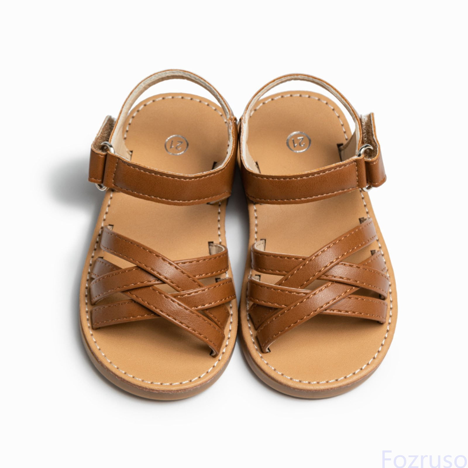 Fozruso Girls Sandals For Toddlers Soft Sole Glitter PU With Flower ...