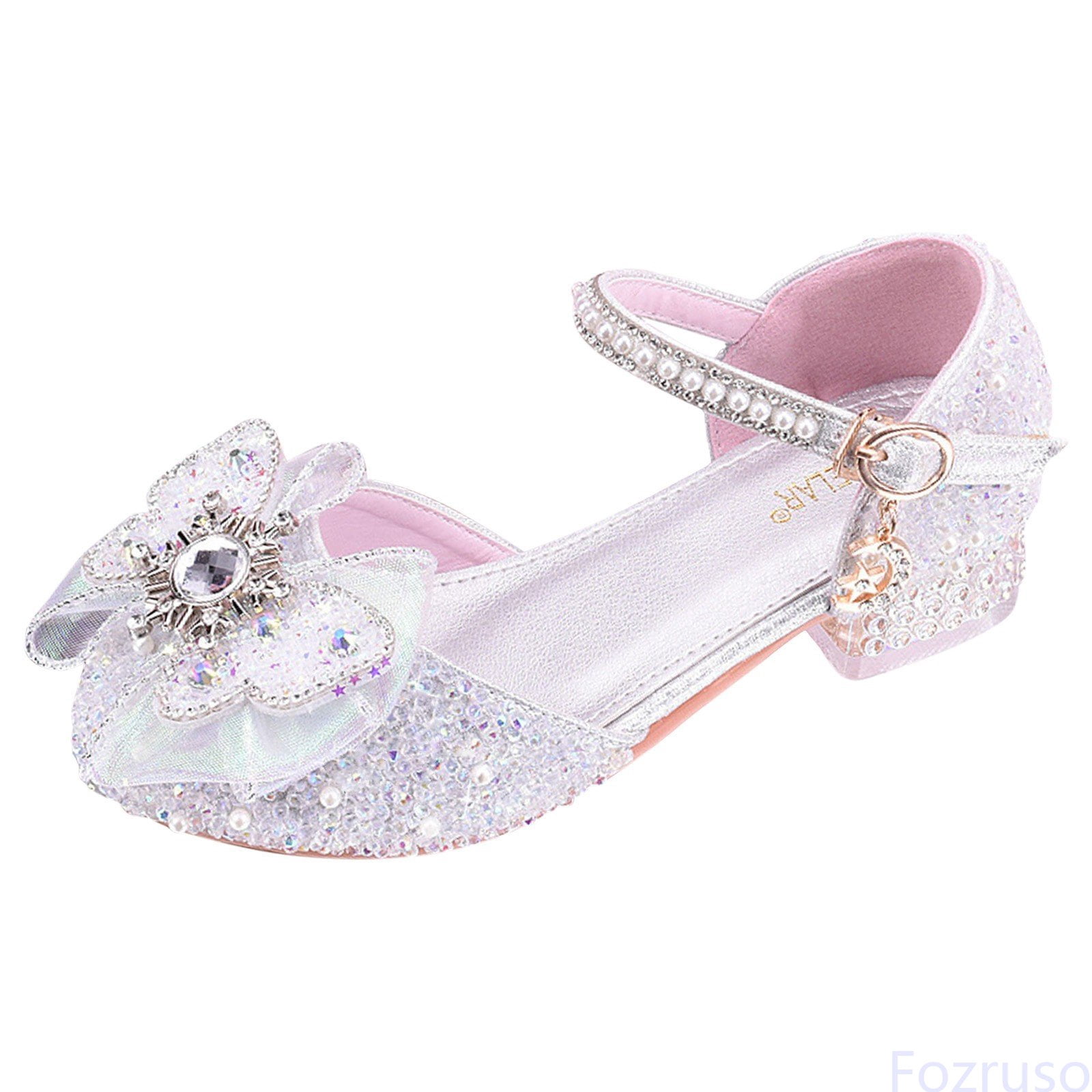 Fozruso Girls Shoes White High Heels New Children's High Heels Little ...