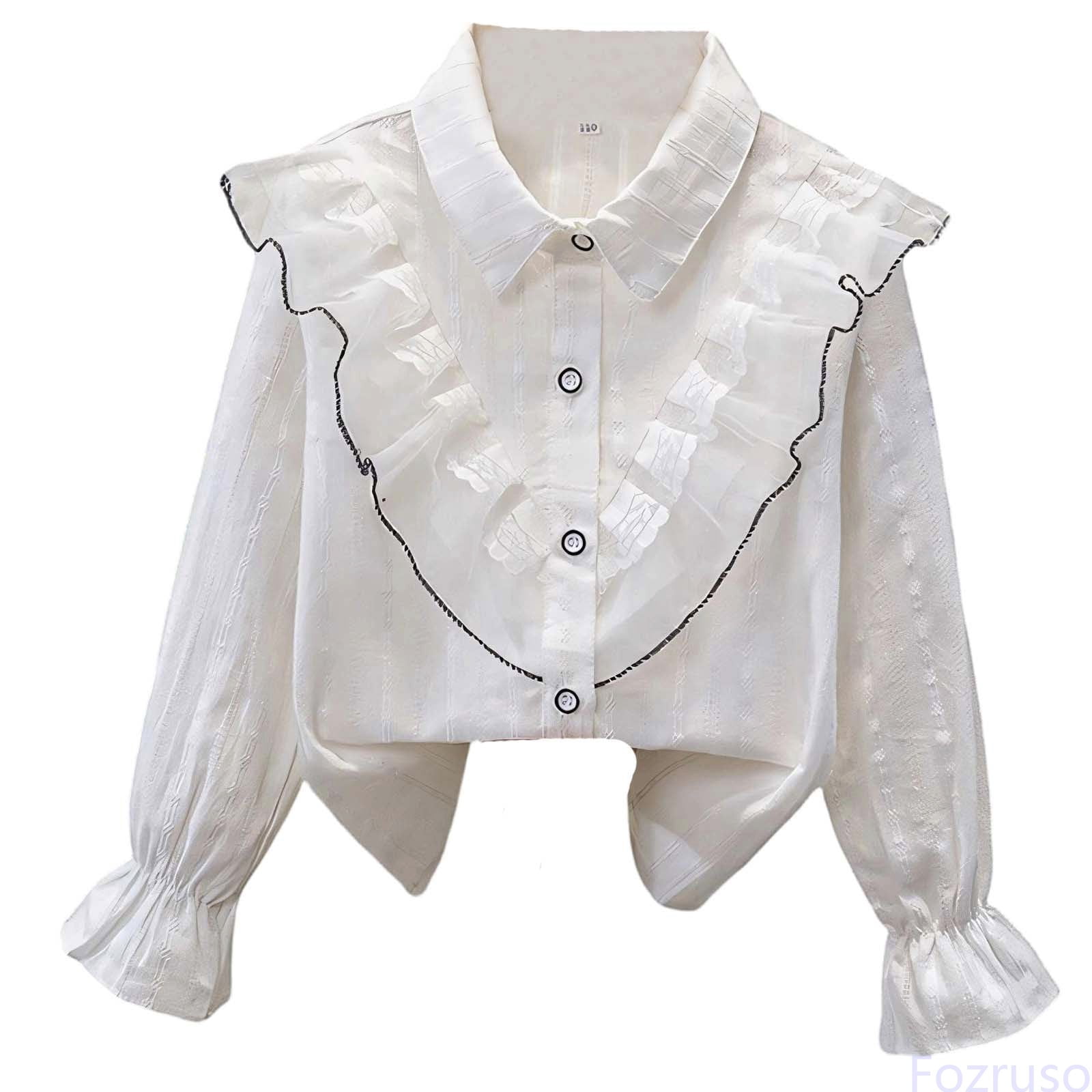 Fozruso Kids Girls Long Sleeve Party Blouses Kids Elegant Ruffled ...