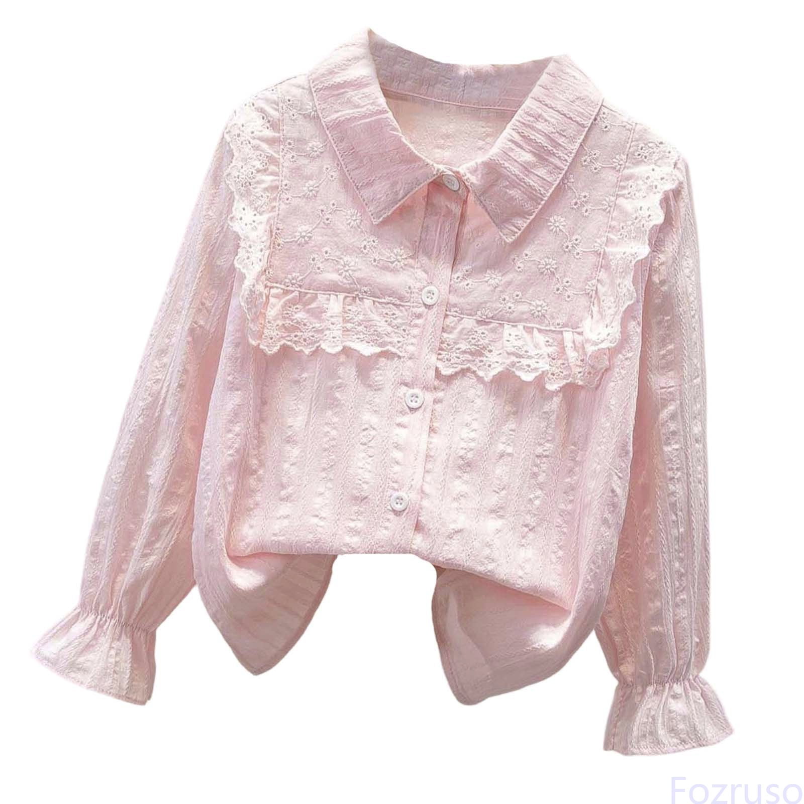 Fozruso Kids Girls Long Sleeve Party Blouses Kids Elegant Ruffled ...