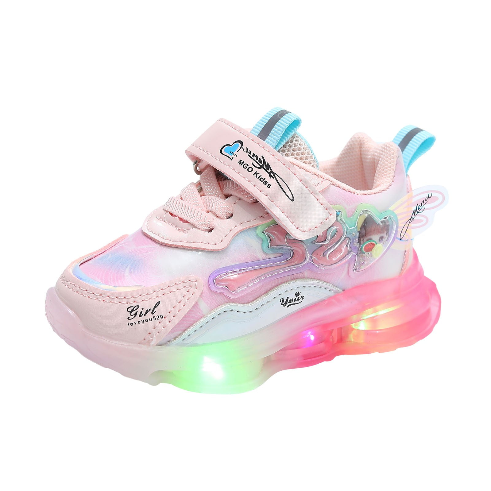 Fozruso LED Light Up Shoes For Girls Toddler Walking Shoes Girls Kids ...