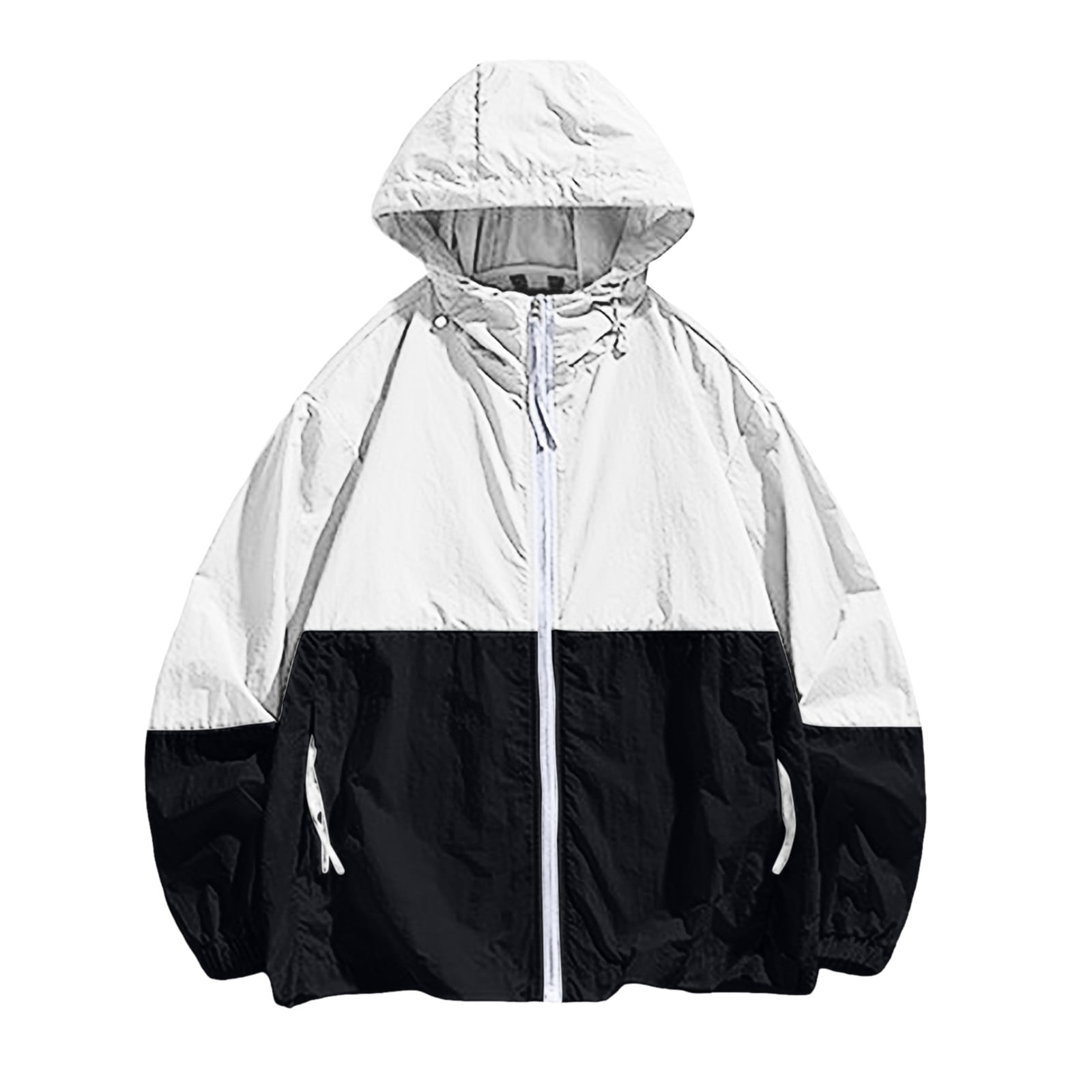 Fozruso Men's Lightweight Windbreaker Jackets Outdoor Hooded Pocket ...