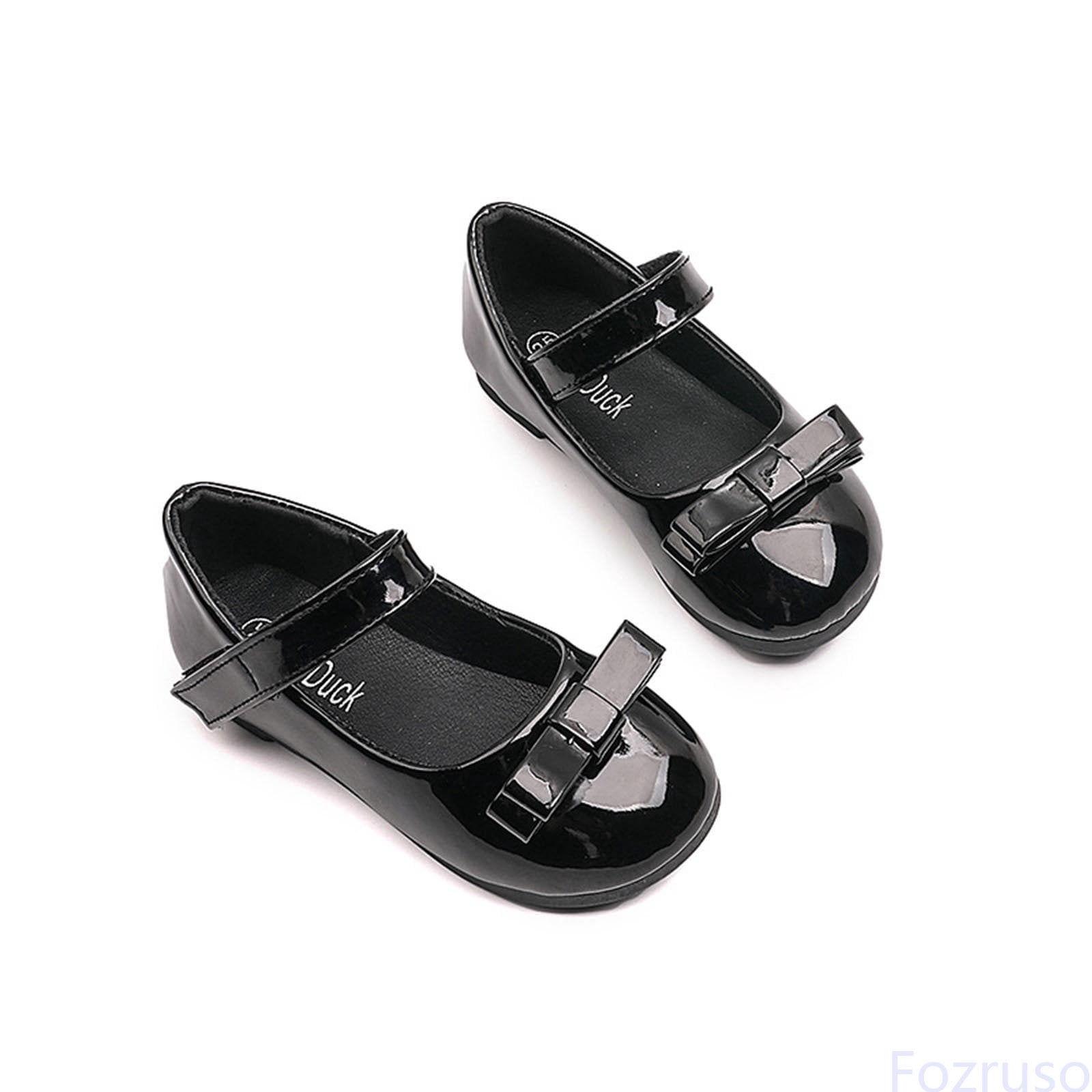 Fozruso Spring And Autumn Girls Shoes Black Bow Performance Shoes ...