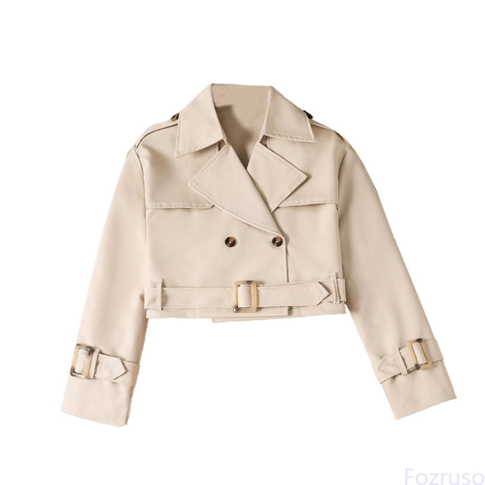 Fozruso Stylish Long Sleeve Short Jacket With Belt For Girls Casual ...