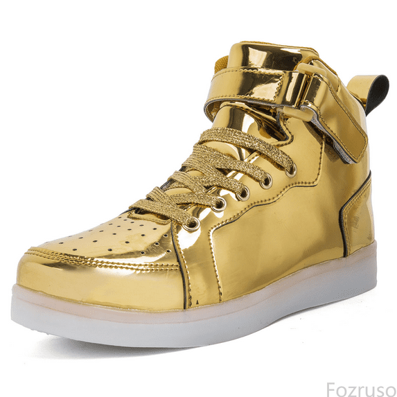 Fozruso Unisex LED Light Shoes High Top Light Flashing Trainers USB ...
