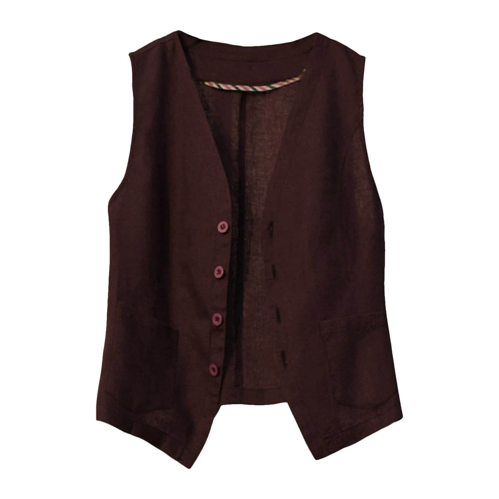 Fozruso Vest Womens Cotton Vest V Neck Spring And Summer Cardigan ...