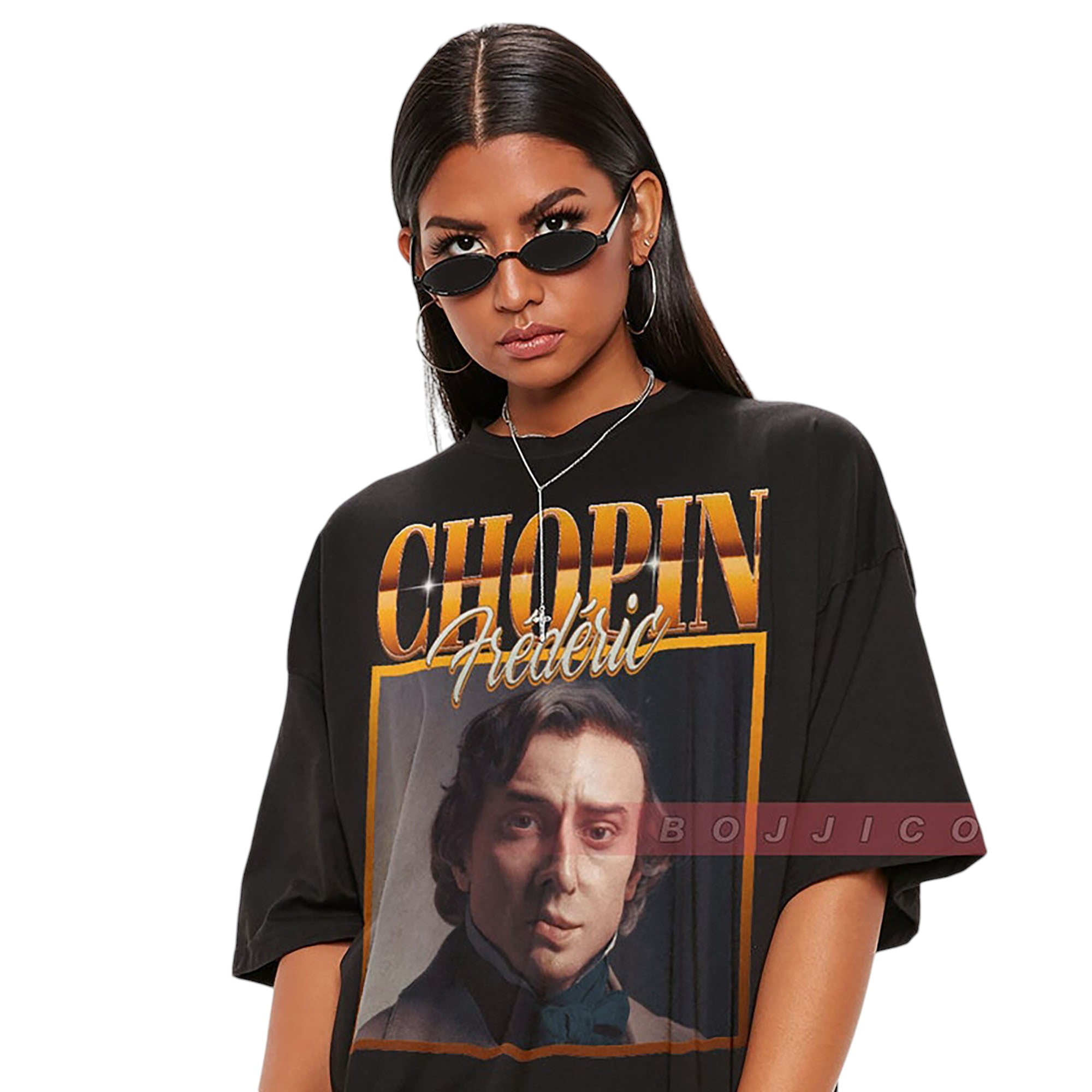 Fr d ric Chopin Classical Music Artist Retro Unisex Classic 2D T-Shirt - Vintage Pianist Legend ...