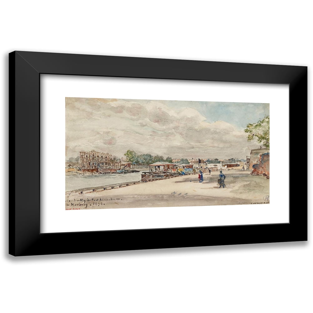Frédéric Houbron 24x15 Black Modern Framed Museum Art Print Titled - Construction Work of the ...