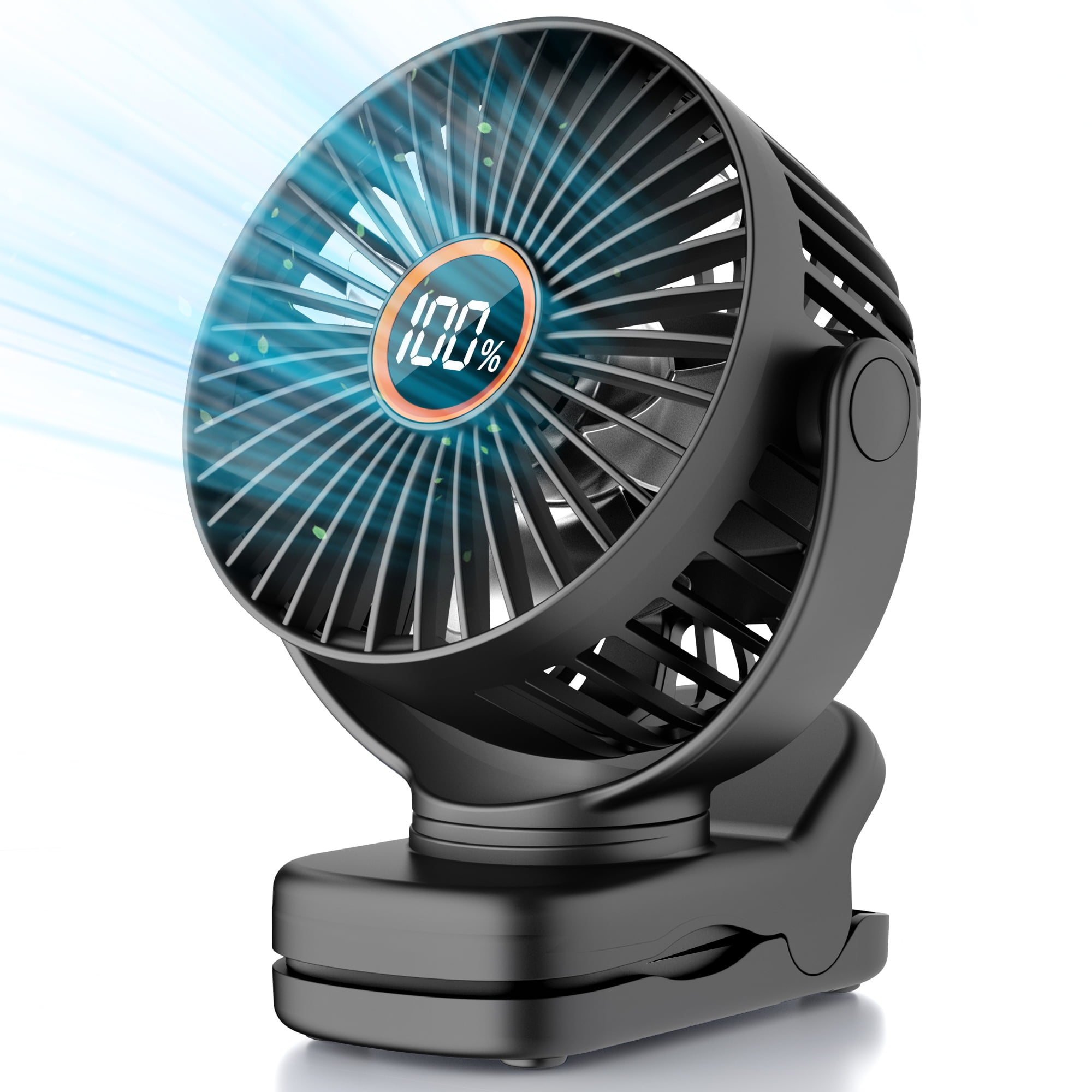 FrSara Portable Clip on Fan, USB Rechargeable, 3 Speed, 360° Rotation ...