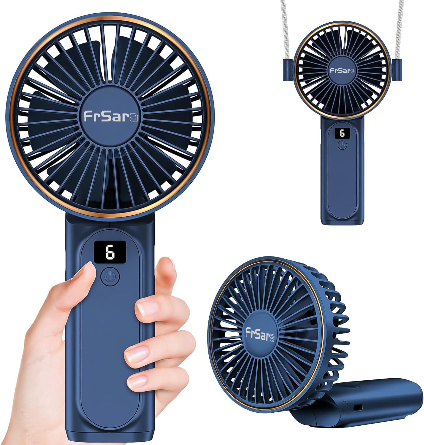 GeekAire Personal Hand-Held 5-Speed Rechargeable Mini Fan with Power ...