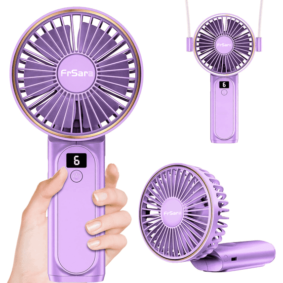 FrSara Portable Mini Fan, USB Rechargeable, 6 Speeds, Foldable, Neck ...