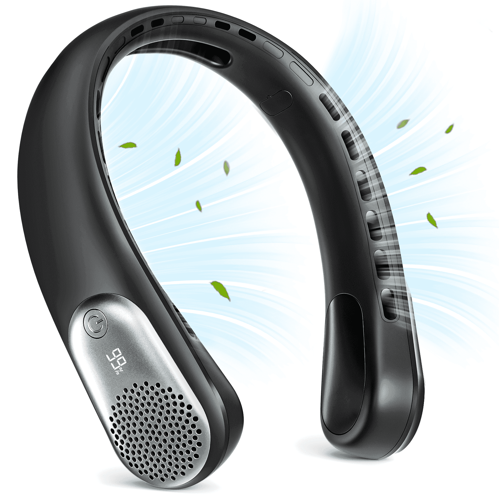 FrSara Portable Neck Fan 4000 mAh Battery Personal Fan with LED Display ...