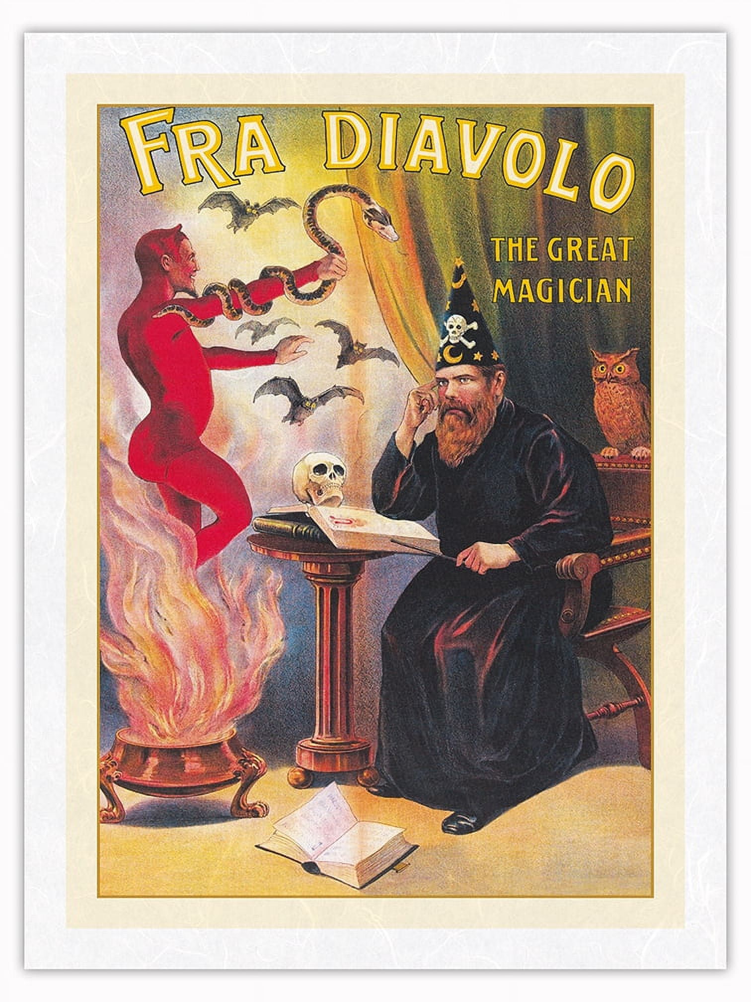 Fra Diavolo (Brother Devil) - The Great Magician - Vintage Magic Poster by Adolph Friedländer c ...