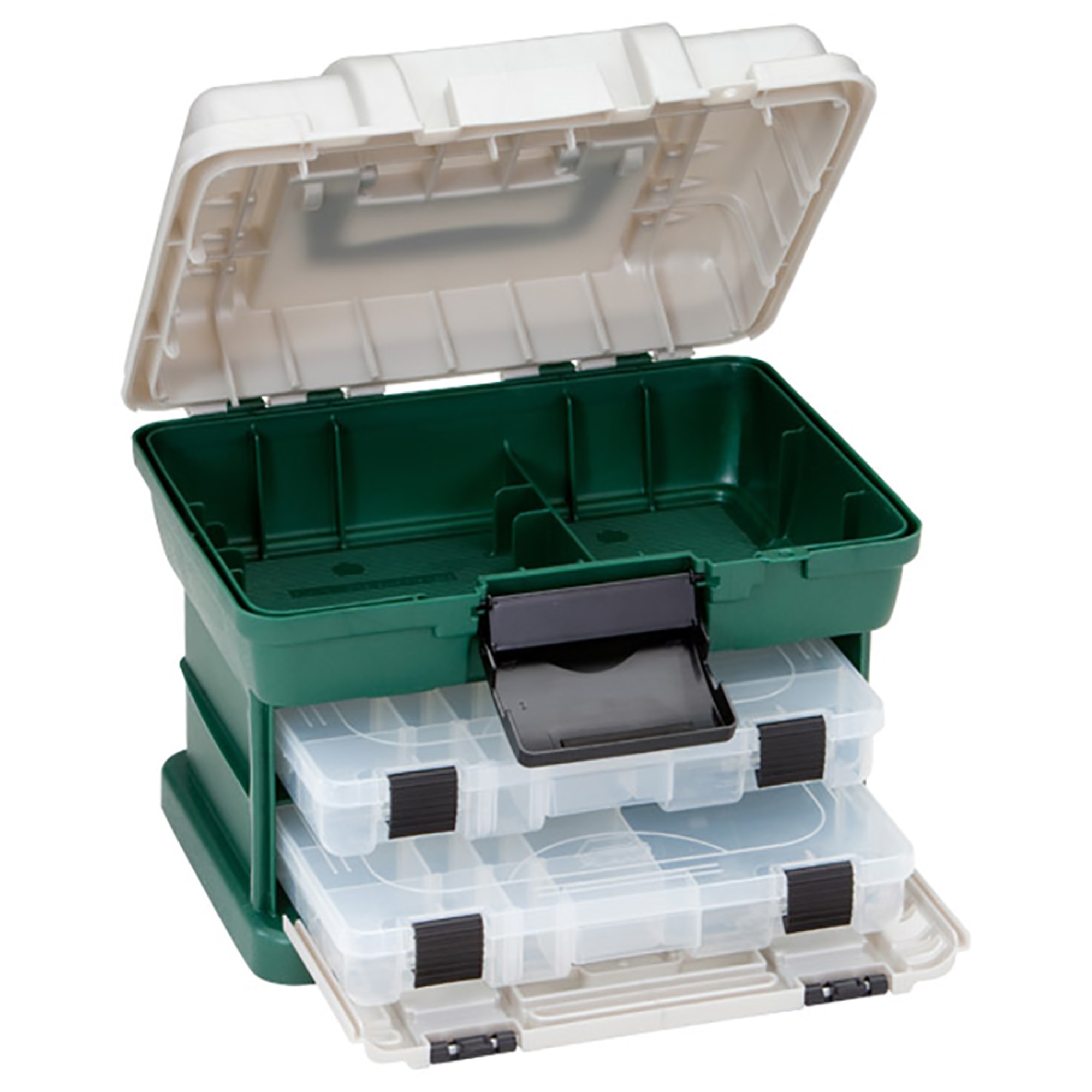 Plano Fishing Tackle Box, Two-By Rack System Metallic Green/Silver ...