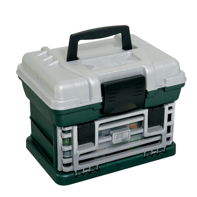 Plano Fishing Tackle Box, Two-By Rack System Metallic Green/Silver ...