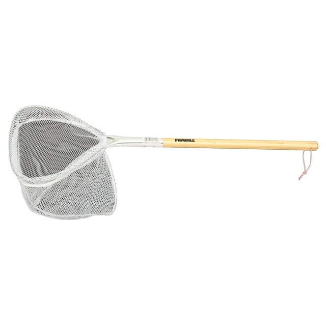 Frabill Baitwell Fishing Net, 9 x 8 Hoop, Vinyl Netting, Wooden Handle ...
