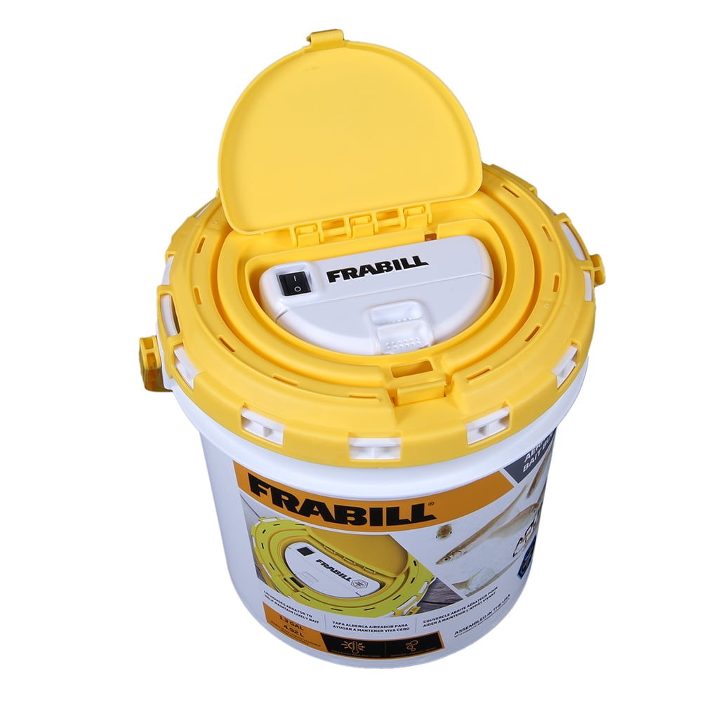Frabill Dual Fish Bait Bucket w/Aerator Built-In | Bundle of 2 ...