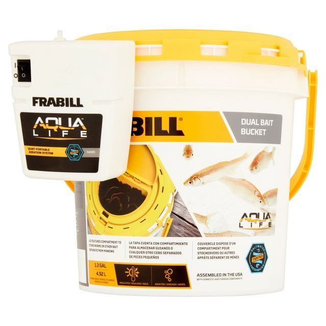 Frabill Duel Fish Bait Bucket with Clip On Aerator 4823 - Walmart.com