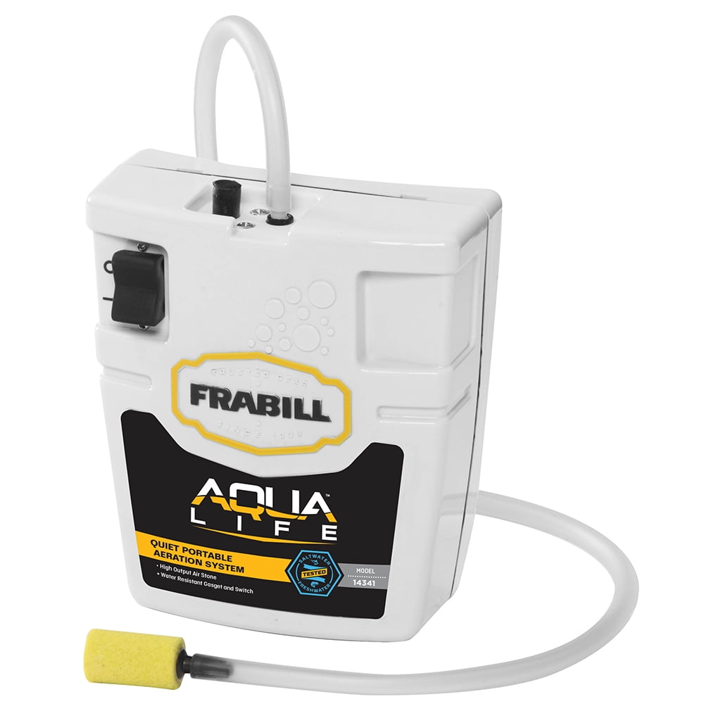 Frabill Fishing Whisper Quiet Portable Aeration System for Bait Buckets ...