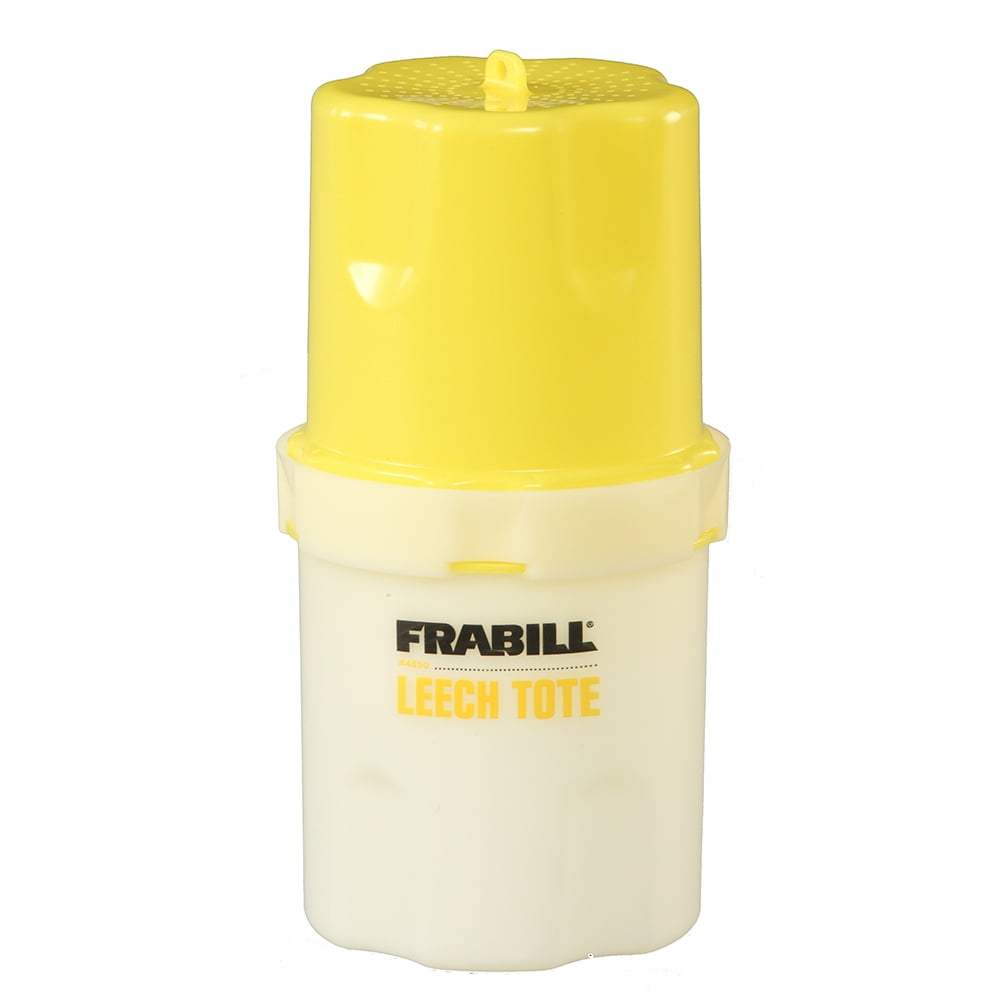 Frabill Leech Tote Bait Storage Container, 1-Quart, Yellow/White ...