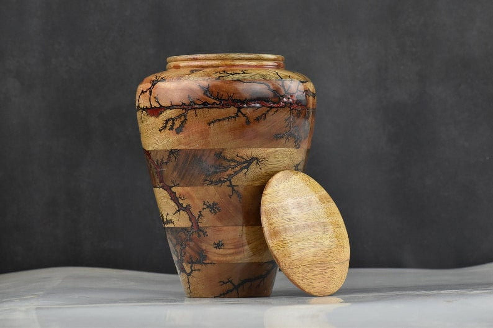 Fractal Burning Turn Wood Resin and Rosewood Cremation urn for human ...