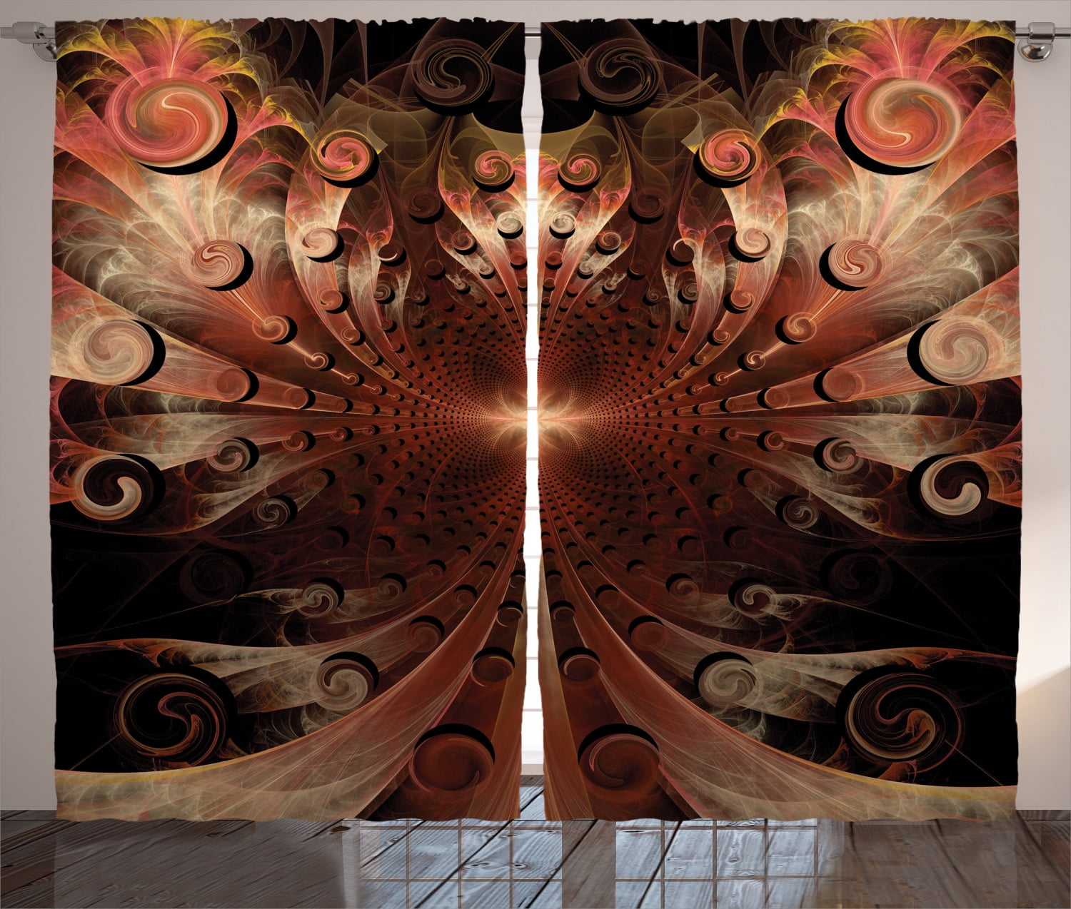 Ambesonne Gothic Curtains 2 Panel Set, Medieval Times Art, 108" x 84 ...